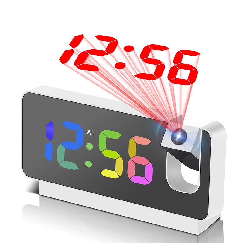 Despertador Projetor LED Display Colorido Rotativo – OctoShop
